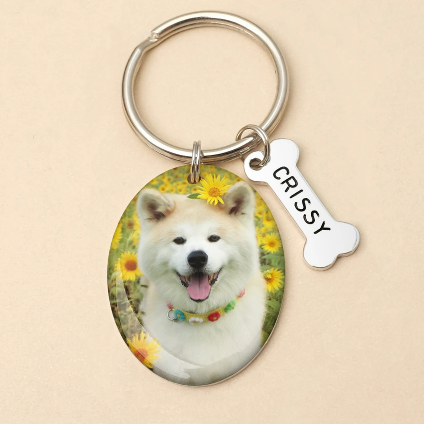 Pet Memorial Gift Personalized Dog Photo Key Chain Custom Picture Key ...