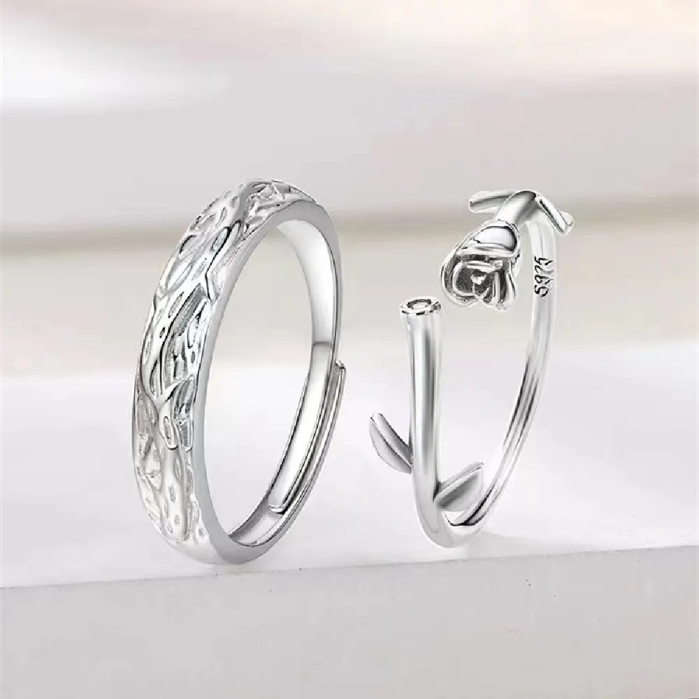 Anillo de plata con forma de rama para hombre y mujer, sortija gótica y ...