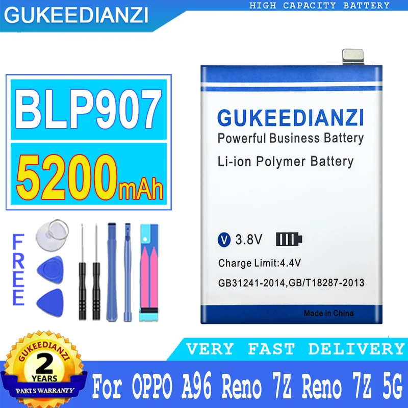 GUKEEDIANZI-bater-a-BLP907-de-gran-potencia-5200mAh-para-OPPO-A96-Reno ...
