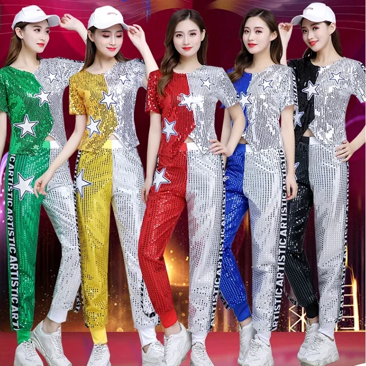 Sequins-Jazz-Dance-Costumes-Adult-Girls-Student-Cheerleaders-Hip-Hop-DS ...