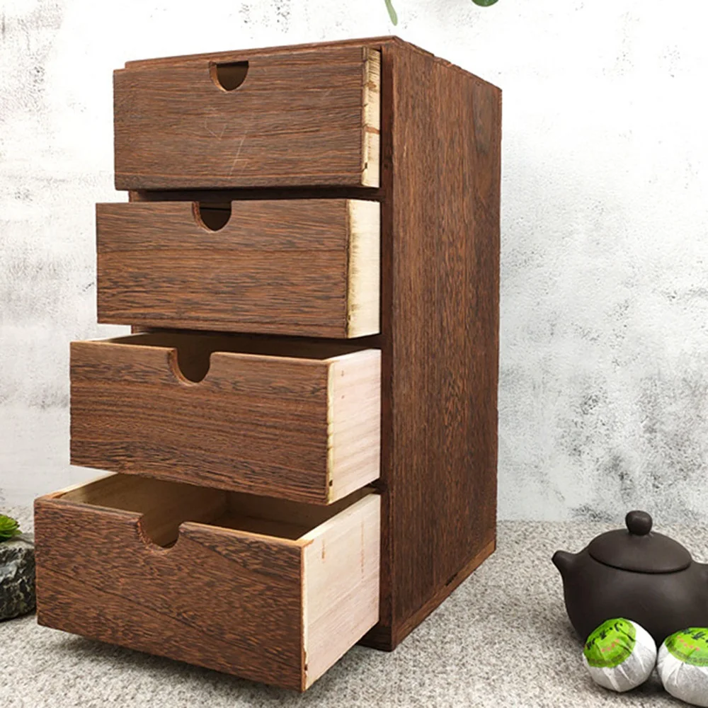 Wooden Box Storage Drawer Wooden Chest of Drawers Jewelry Cosmetics ...