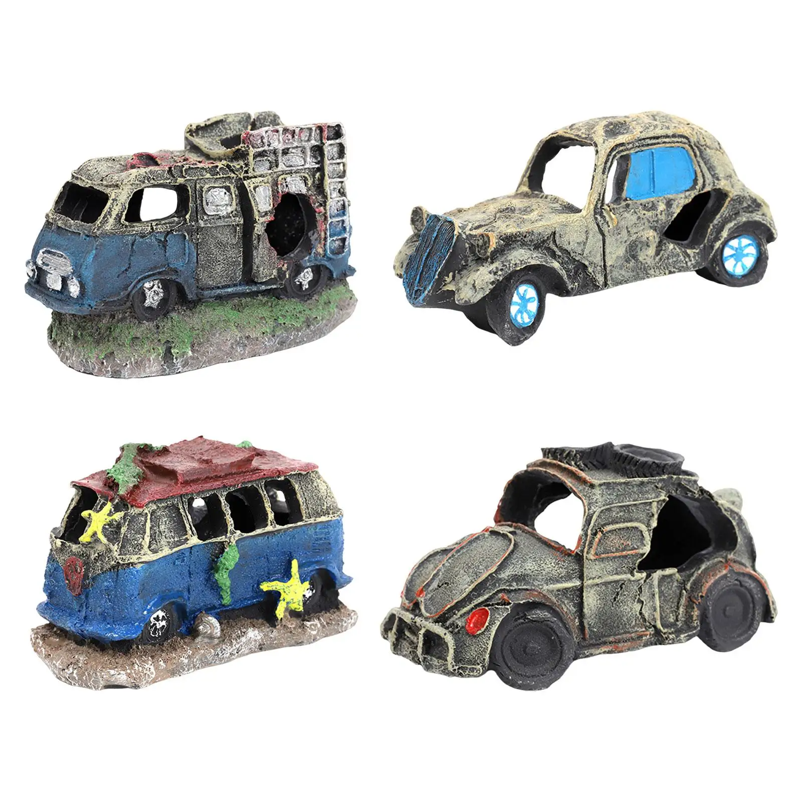Resin-Car-Wreck-Aquarium-Decoration-Shelter-Aquarium-Fish-Hideout-for ...