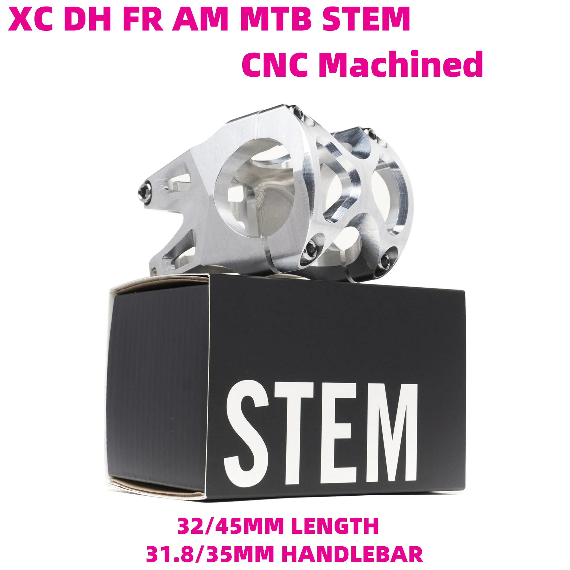 Ultra Light SILVER MTB Road Bicycle Handle stem 32/45mm Alloy CNC 28 ...