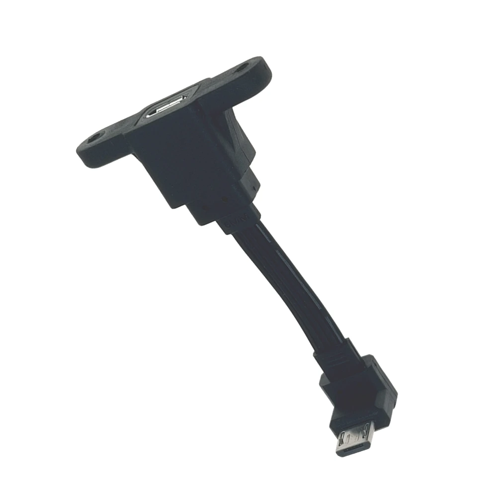 90 degree 5Pin left right angle micro-usb port male to female lock plug ...