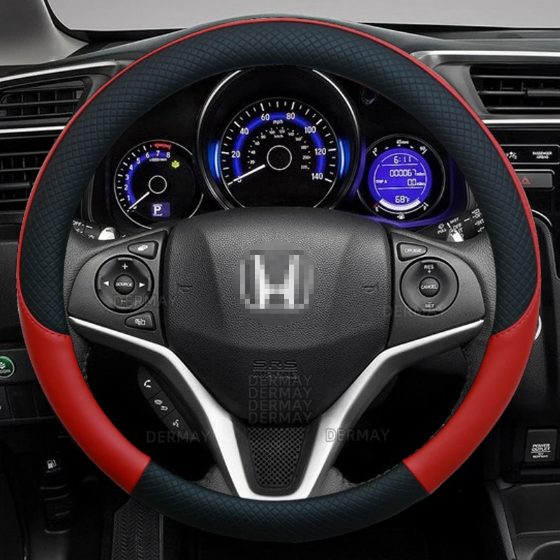 COUVRE-VOLANT,Black--Housse de volant en cuir PU pour Honda Civic 10e ...