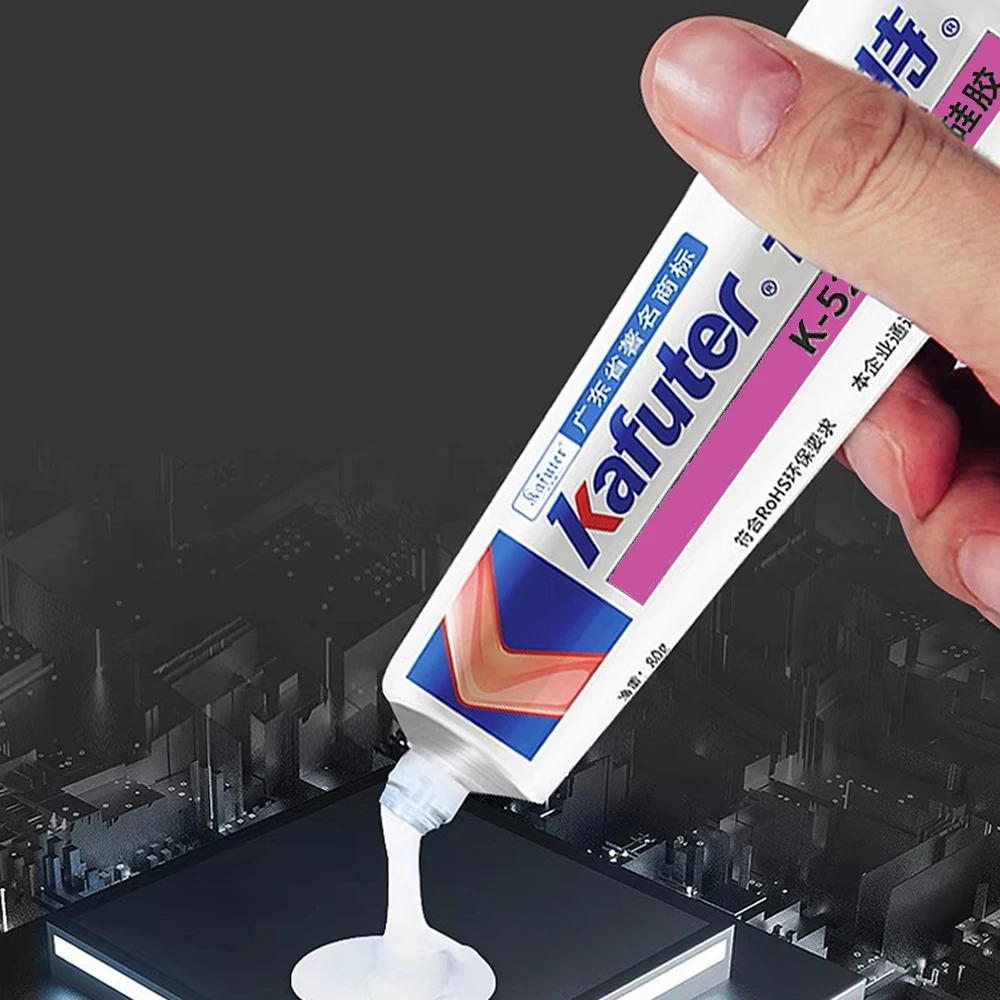 Kafuter 80g K-5203 White Heatsink CPU Thermal Conductive Silicon Grease Paste Glue Adhesive LED ...