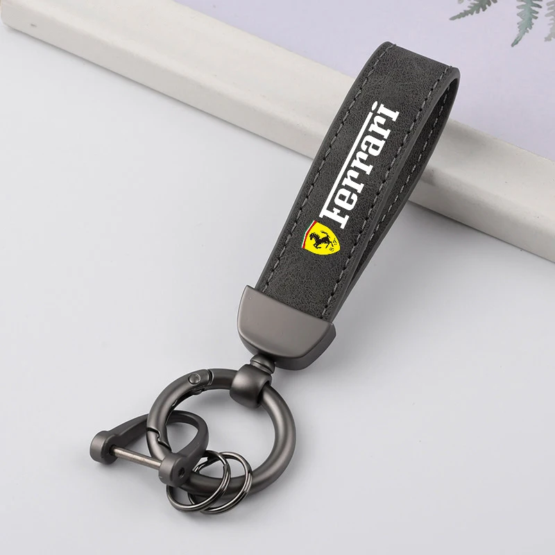 Leather Car Keychain Key Ring Chain Pendant Buckle Gifts For Ferrari ...