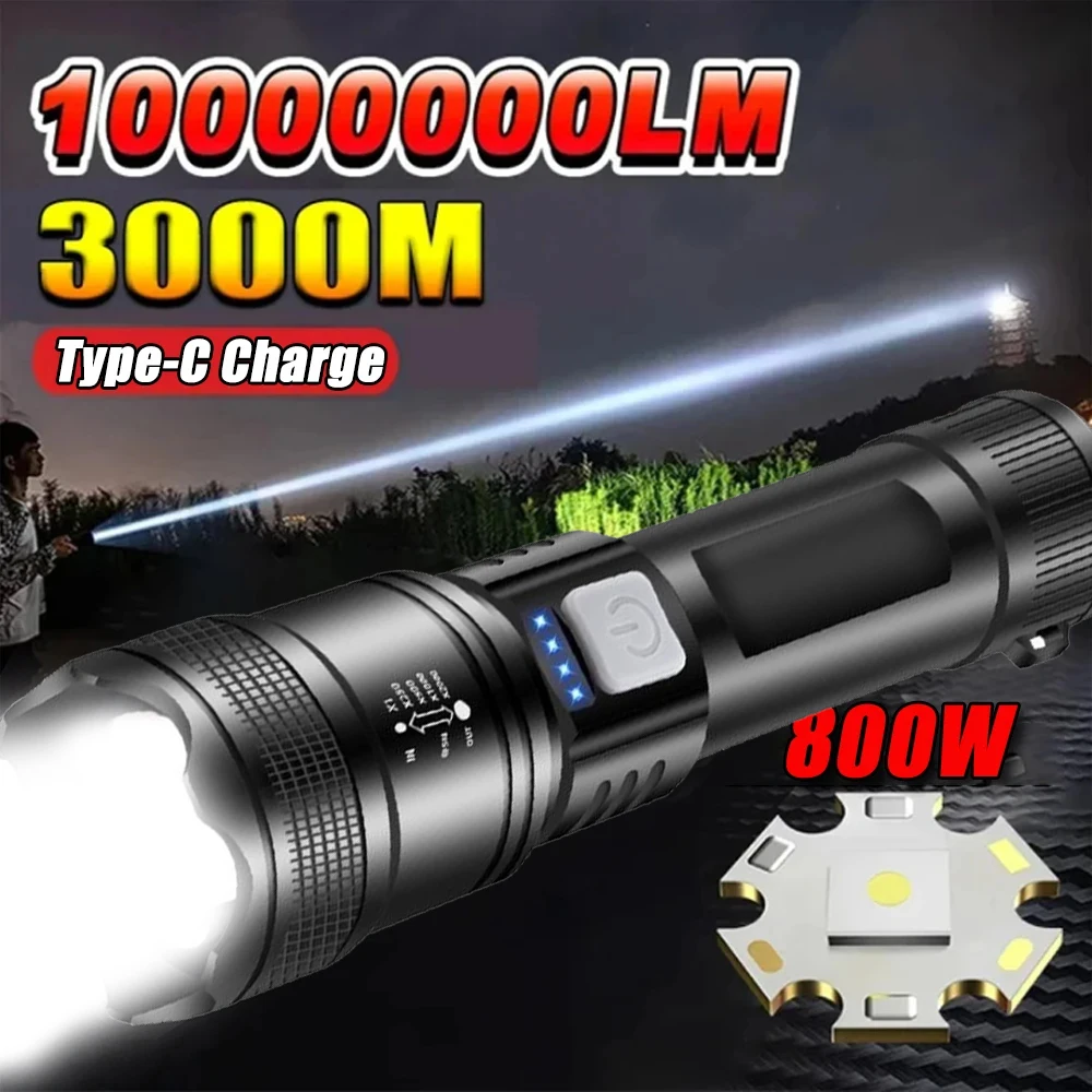 High Power P70 Flashlight Built in 26650 Battery USB Rechargeable ...