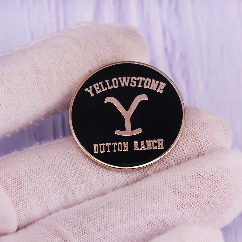 Yellowstone Dutton Ranch Esmalte Pin Broche Insignia de metal ...