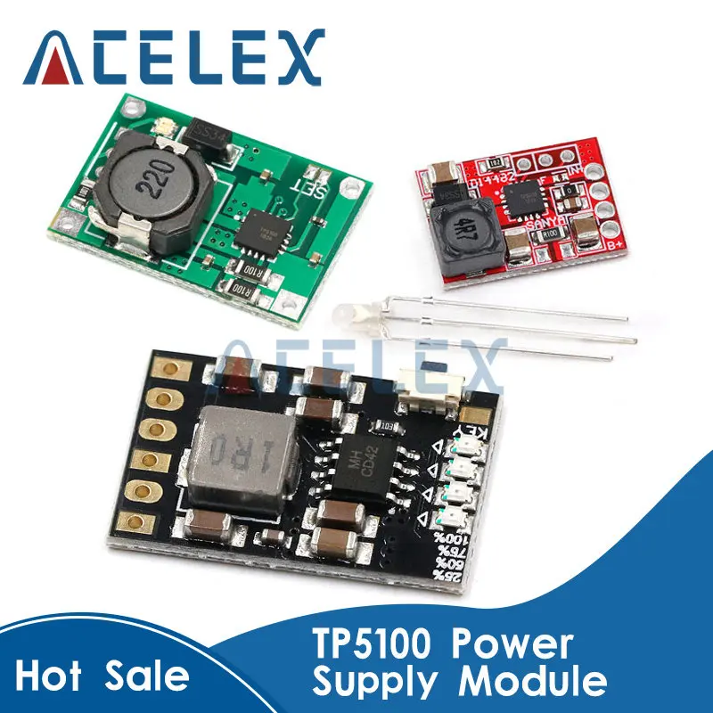TP5100 충전 관리 전원 공급 장치 모듈 보드 TP5000 1A 2A, 4.2V 8.4V 단일 및 이중 리튬 배터리와 호환 ...