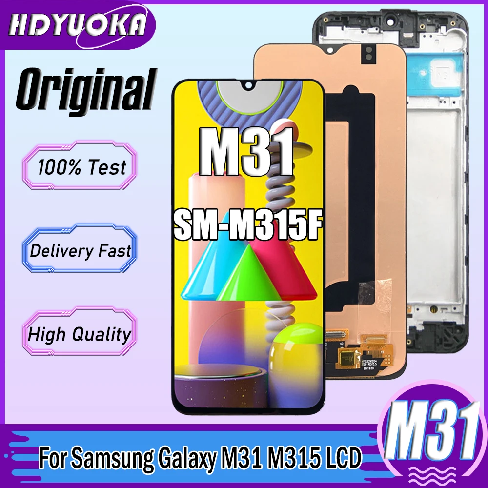 Original 6.4 ''AMOLED Para Samsung Galaxy M31 M315 M315F SM M315F LCD Display Touch Screen ...