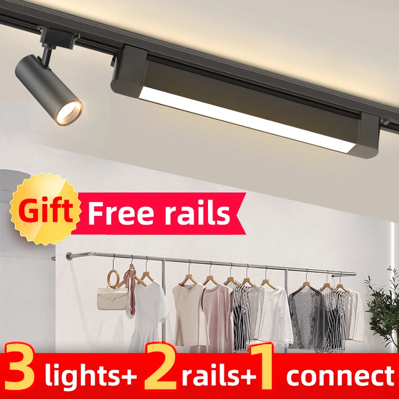 Full-Set-Track-Light-LED-Ceiling-Lamp-85-265V-Spot-Led-Track-Rail ...