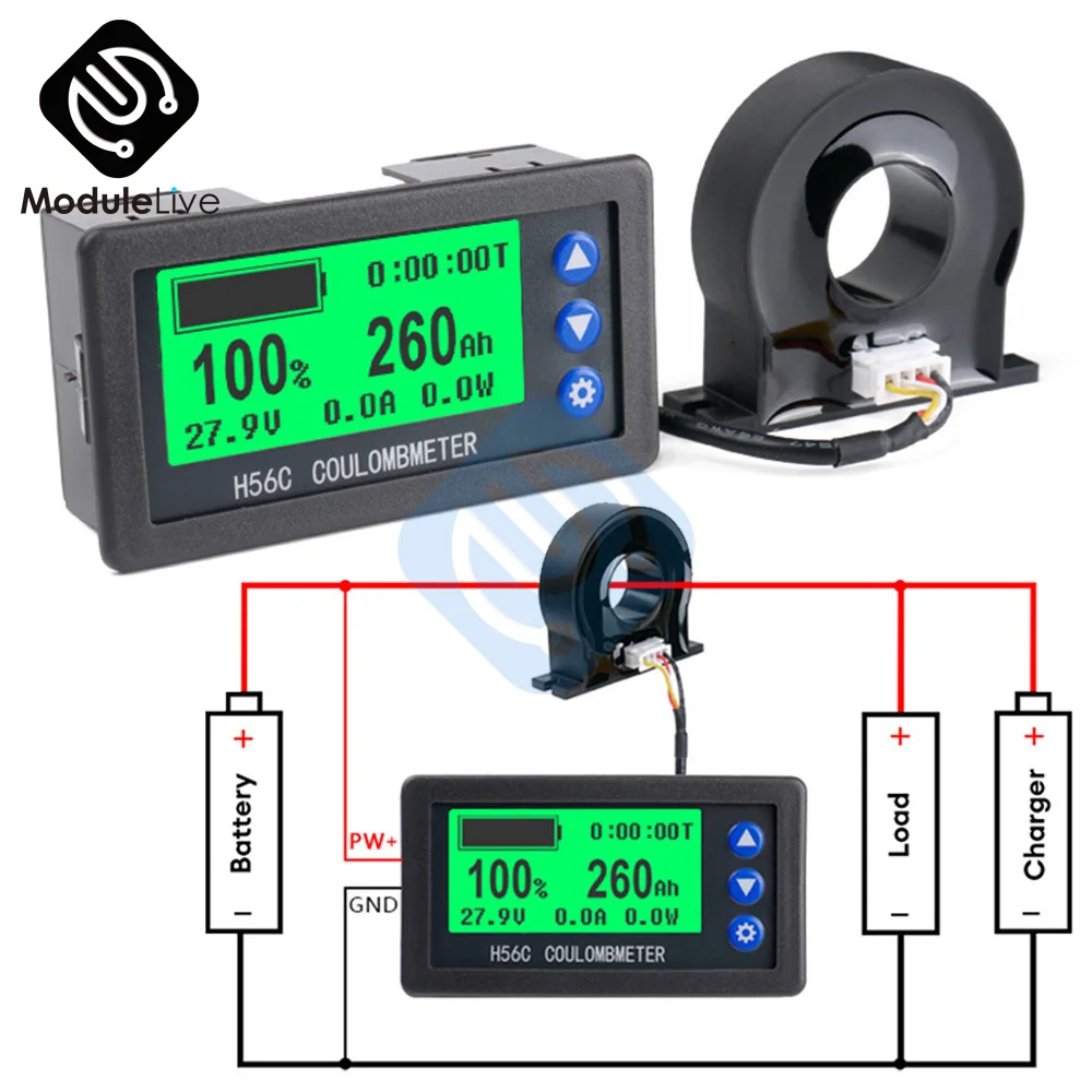 H56CH-LCD-Digital-Hall-Coulomb-Meter-Voltage-Current-Power-Meter ...