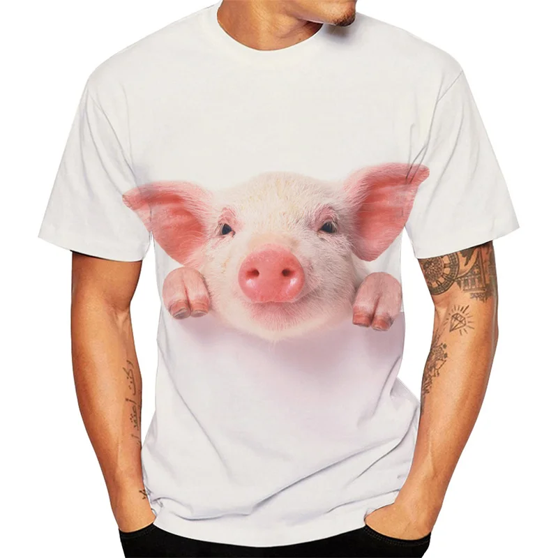 Camisetas-con-gr-ficos-de-cerdo-divertidos-pantal-n-corto-informal-a-la ...