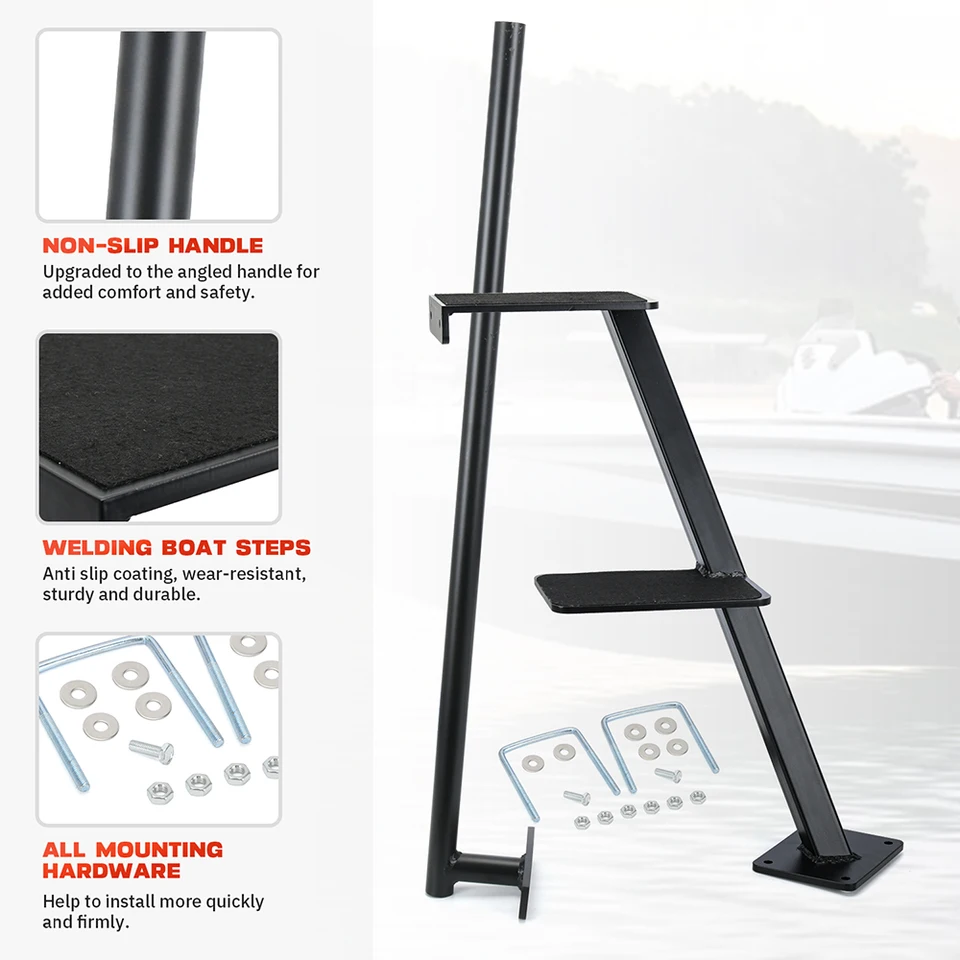 Boat Trailer Steps, Universal Adjustable Boat Boarding Steps