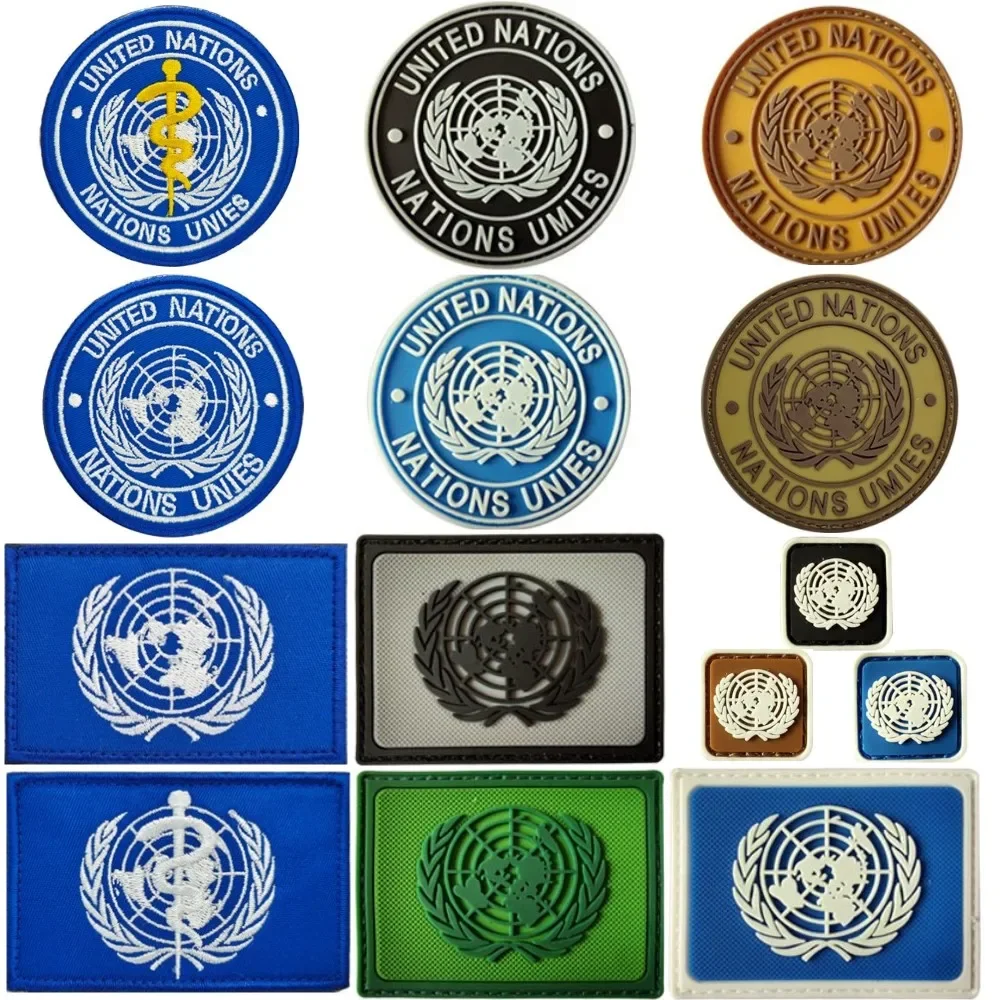 UN Flag PVC Patches for Clothing Soft Rubber Tactical Badge on Backpack ...