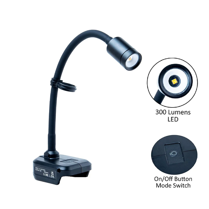 1pc Led Flexible Gooseneck Light Desk Lamp Work Table Light For Makita ...