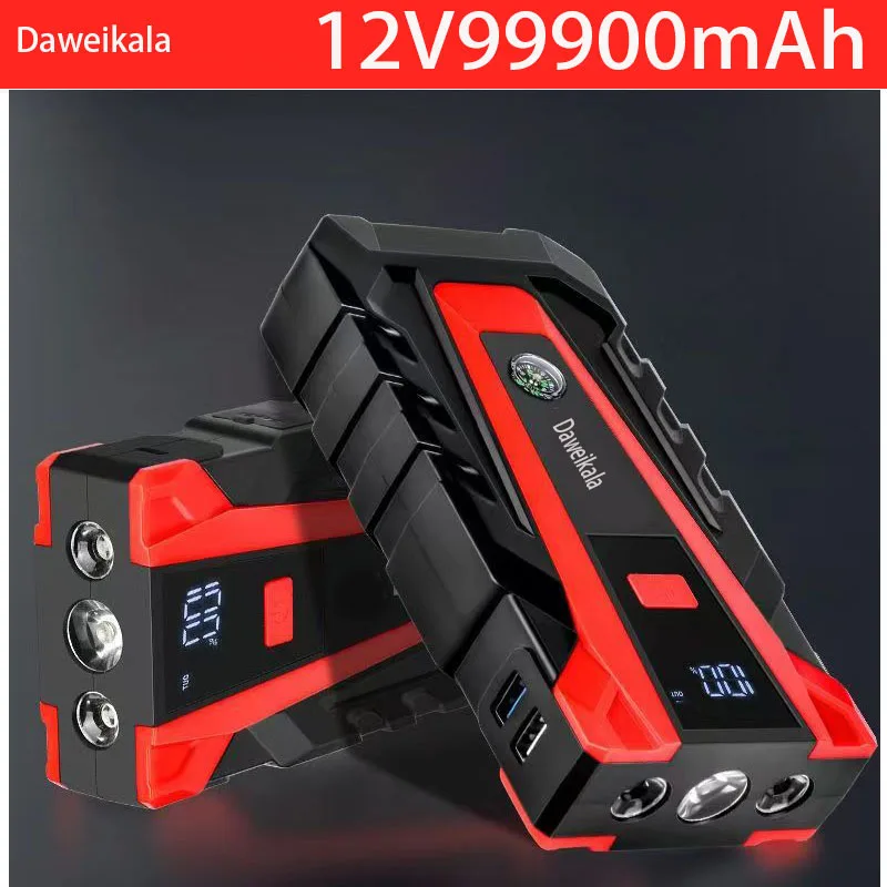 자동차 점프 스타터 시동 장치 배터리 전원 99900mah 점프 스타터 자동 버스터 비상 부스터 Led 조명 자동차