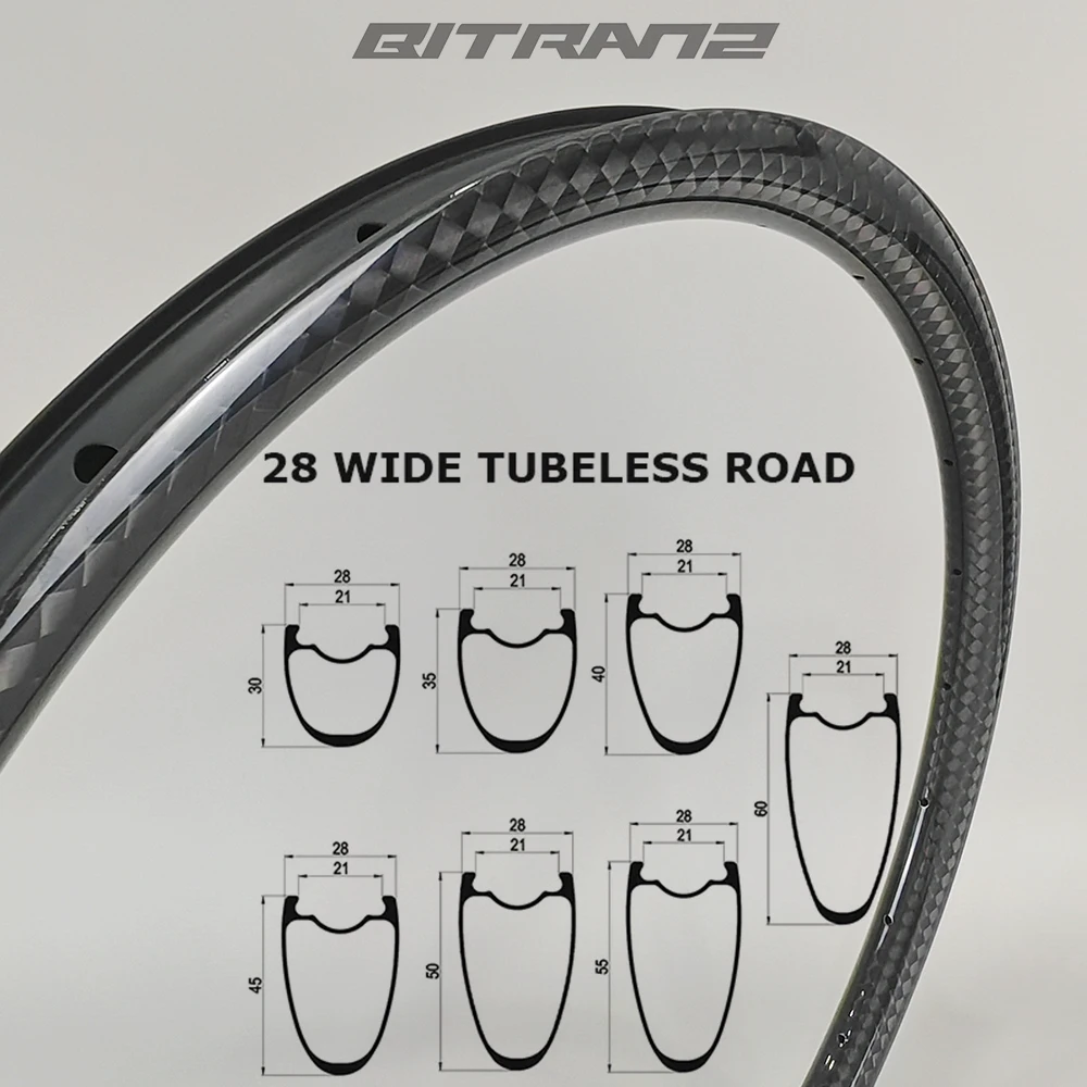 Road Bike Carbon Rims 30/35/40/45/50/55/60mm Rim Brake Disc 28mm Wide ...