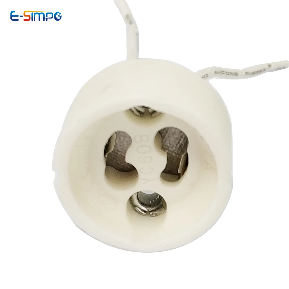E-simpo 10pcs/lot Gu10 Spotlight Holder, Gu10 Socket, Ceramic, Led Spot ...