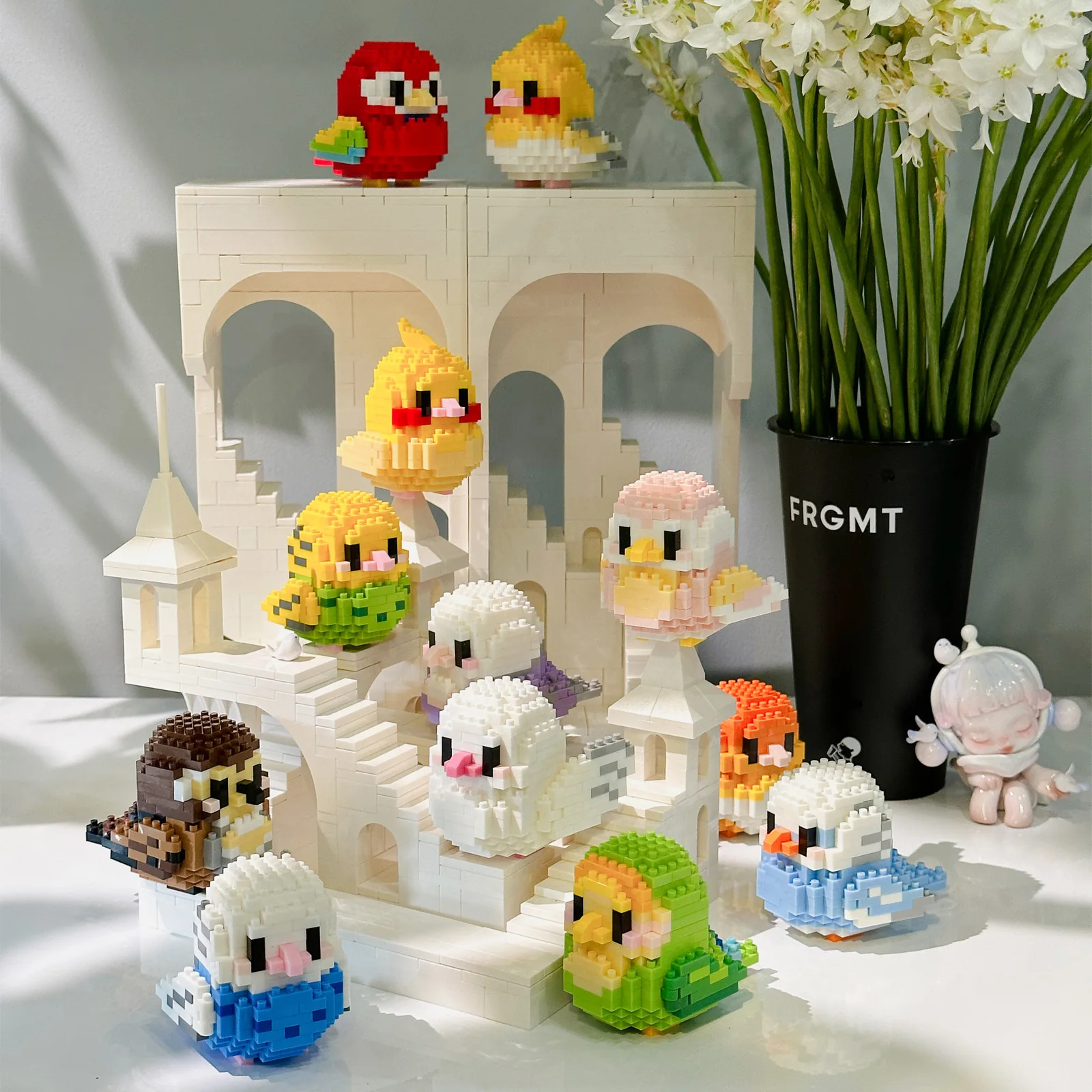 Papegaaivogels-Micro-Bouwstenen-Valkparkiet-Grasparkiet-Diy ...