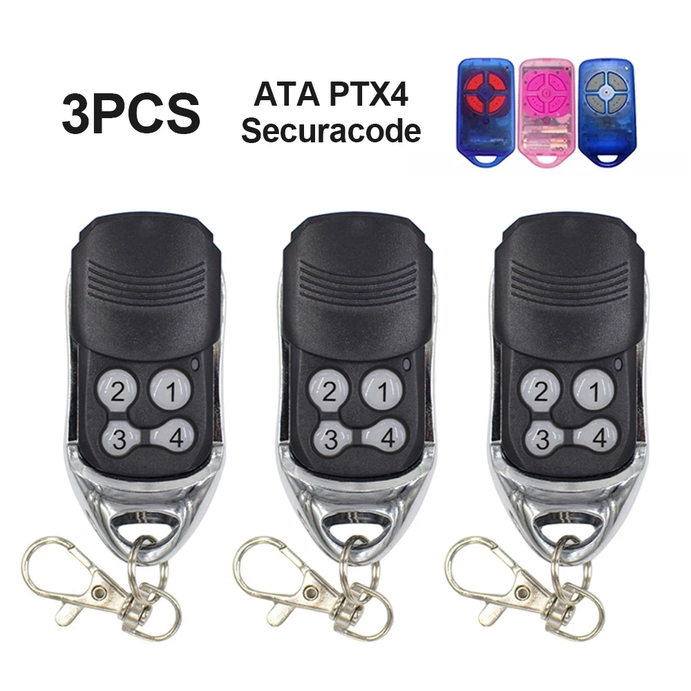 3PCS-ATA-PTX4-PTX-4-Securacode-Garage-Door-Remote-Control-433-92MHz ...