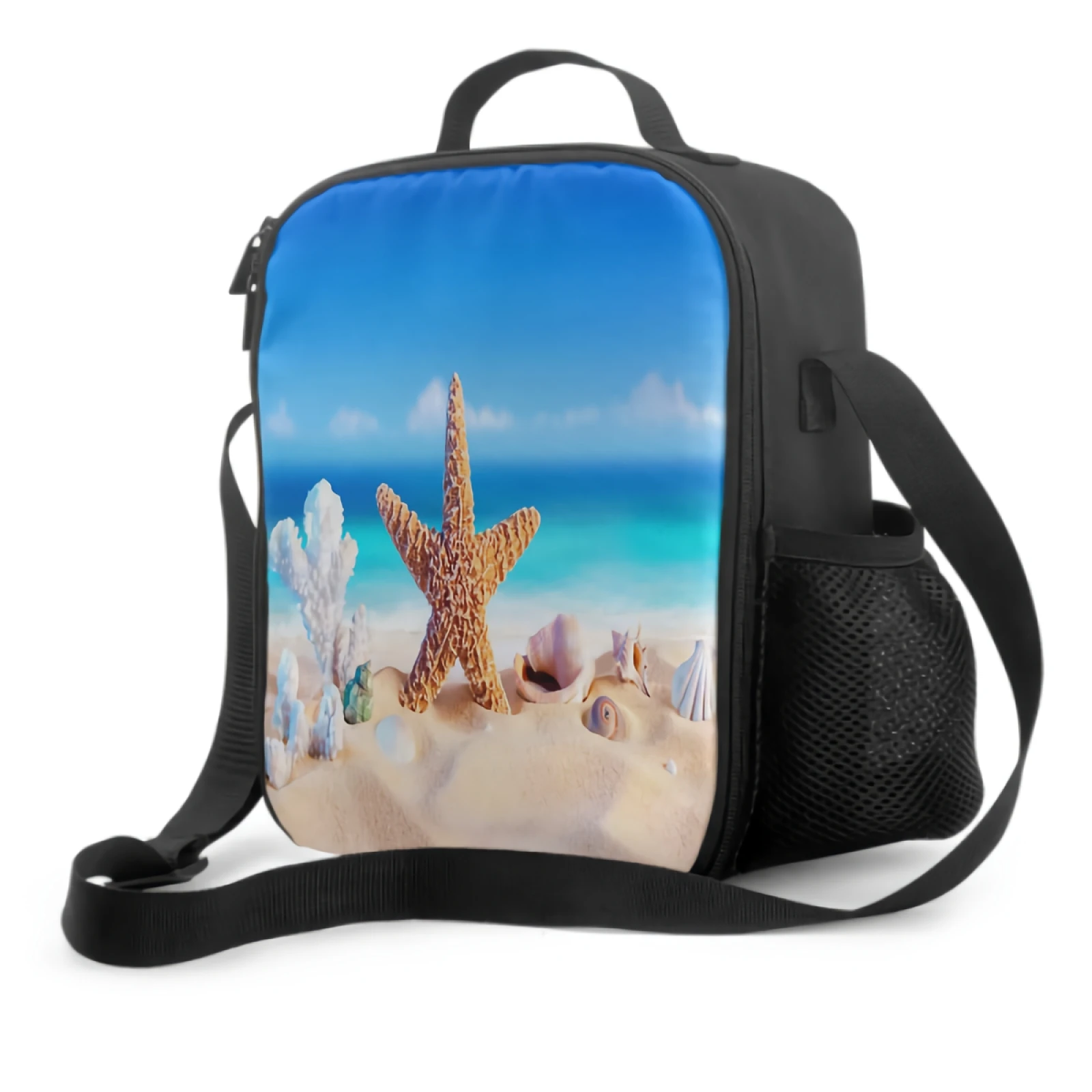 Starfish-Seashell-Beach-Insulated-Lunch-Bag-for-School-Work-Picnic ...