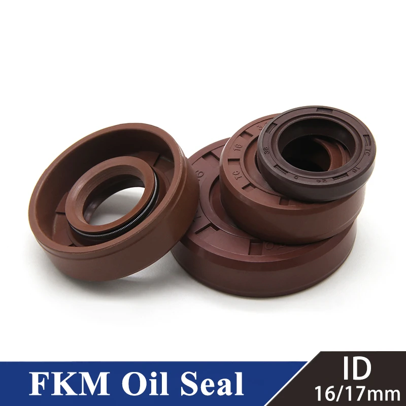 2/5pcs ID 16/17mm FKM Oil Seal TC-16/17*24/25/26/27/28/30/32/35/40/47*5/7/8/10mm Fluorine Double ...