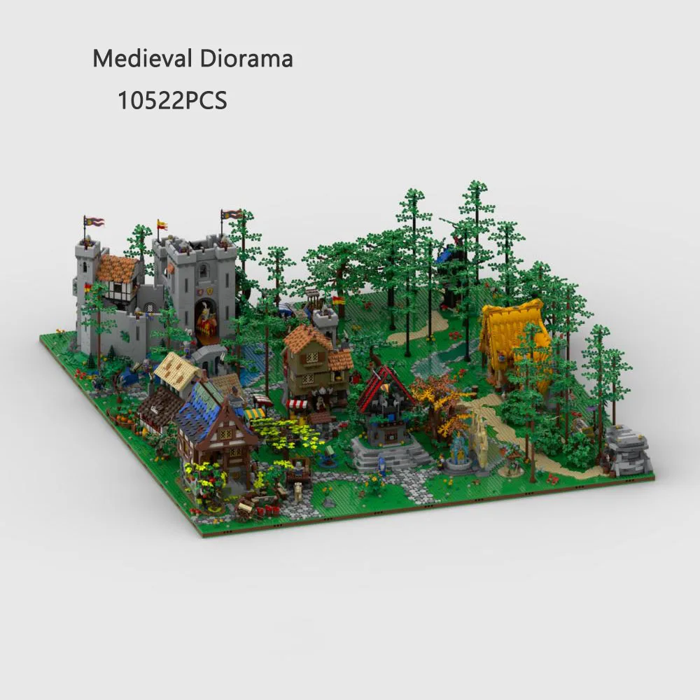 High-Difficulty-DIY-Model-10522PCS-MOC-Medieval-Diorama-Modularity ...