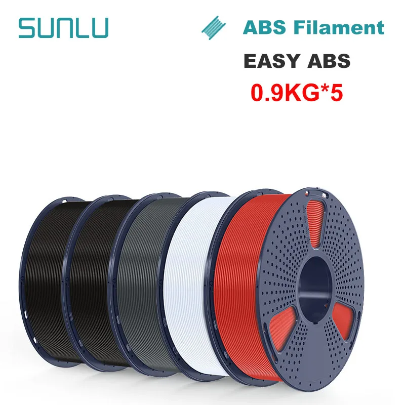 SUNLU-5Roll-3D-Filament-ABS-EASY-ABS-Filamnet-1-75mm-5Roll-0-9KG-Neatly ...