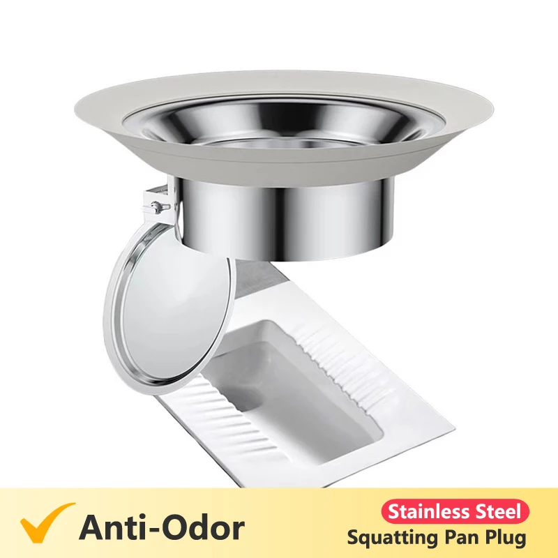 Squatting-Pan-Anti-smell-Plug-Squat-Toilet-Deodorize-Stopper-Stainless ...