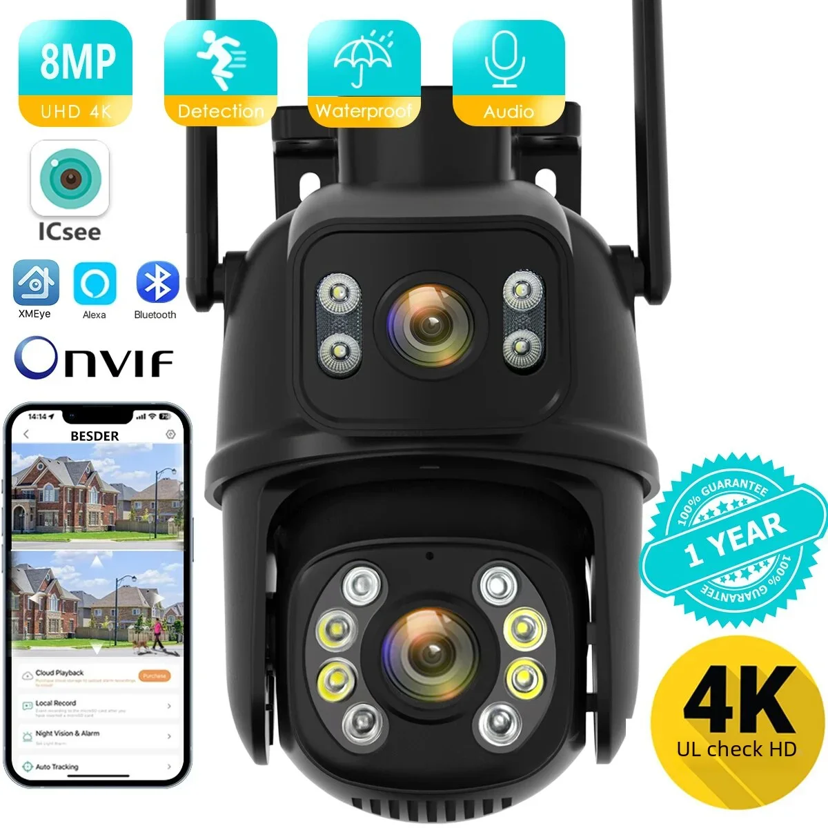 BESDER-4K-Wifi-Surveillance-Camera-Dual-Lens-Human-Detect-CCTV-Camera ...