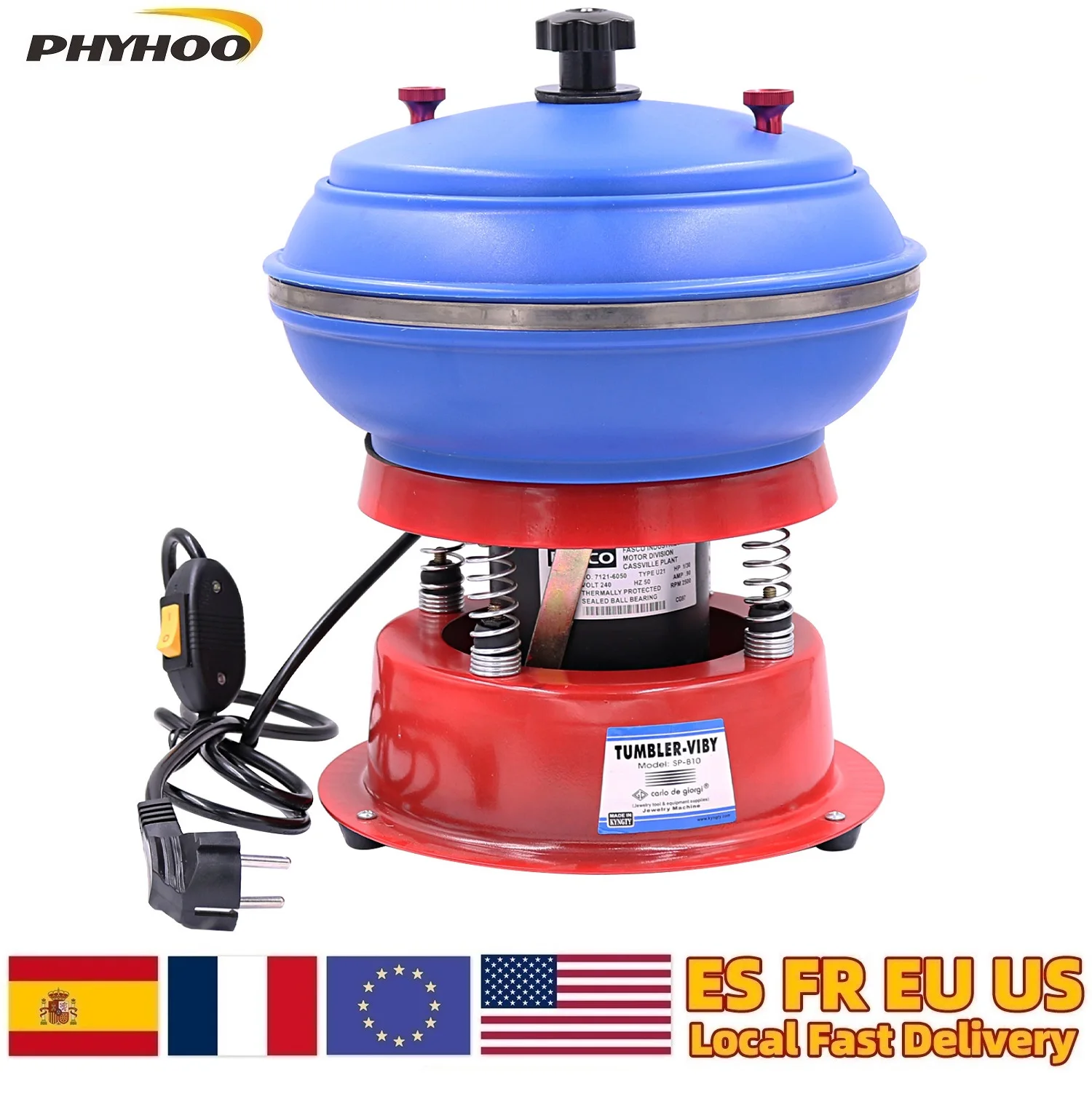 8 Inch Vibrating Tumbler Polisher Machine for Jewelry Metal Jade Agate ...