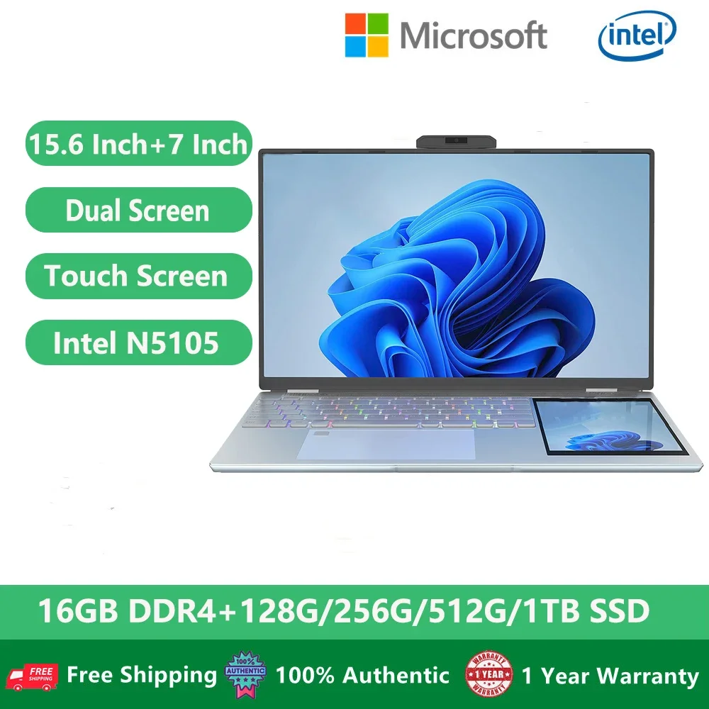 2023-Dual-Screen-Laptop-Windows-11-Notebooks-Office-Computer-PC-Narrow ...