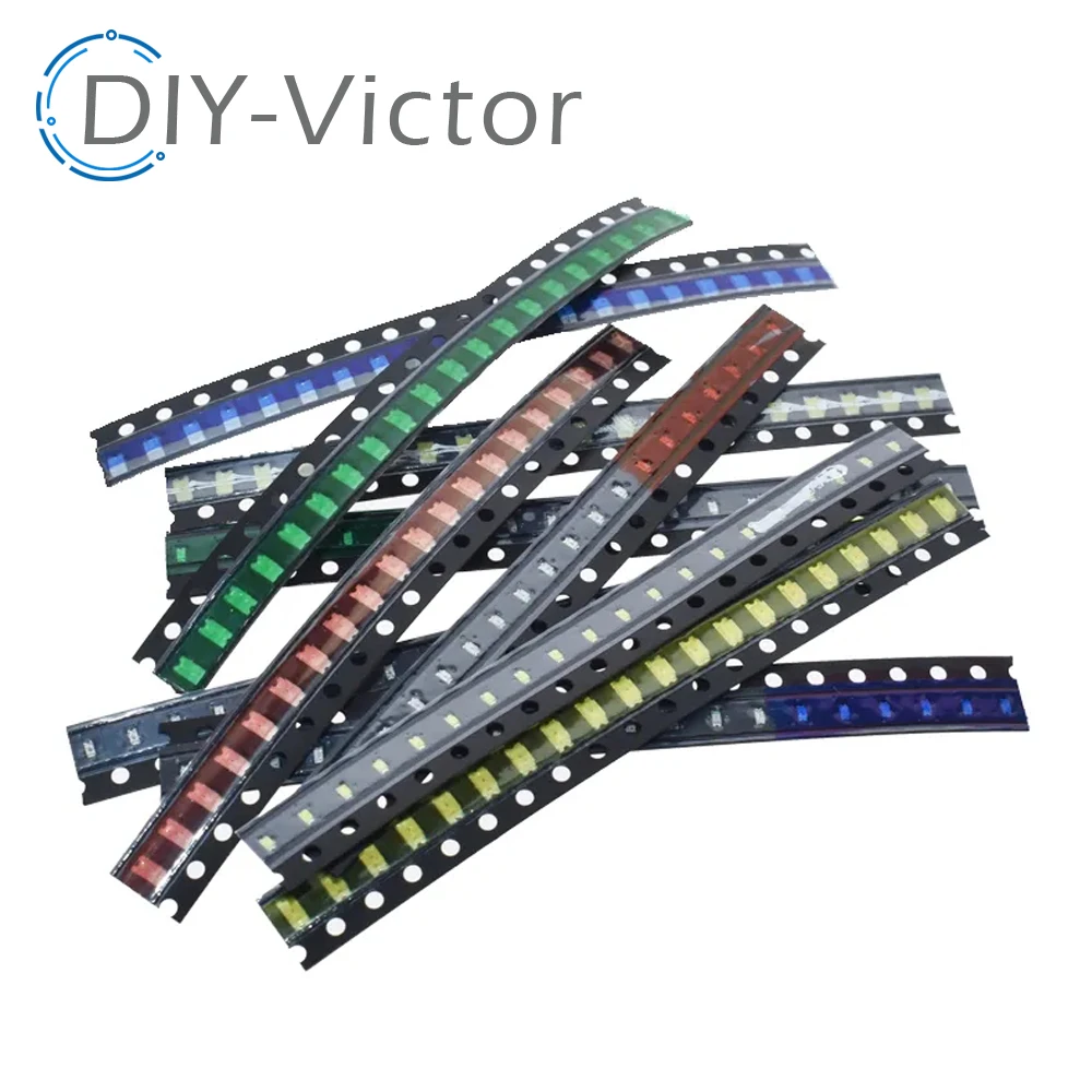 7-colors-50pcs-SMD-0603-led-kit-Red-Green-Blue-Yellow-White-Purple-Ice ...