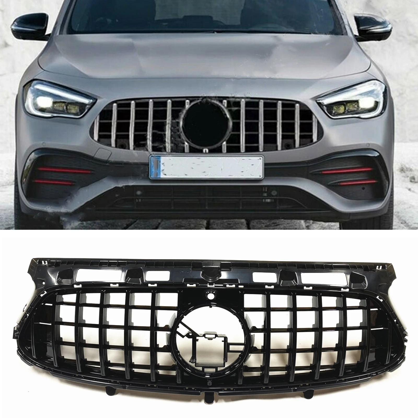 Car-Front-Bumper-Hood-Mesh-Grille-Grill-Auto-Kit-For-Mercedes-Benz-GLA ...