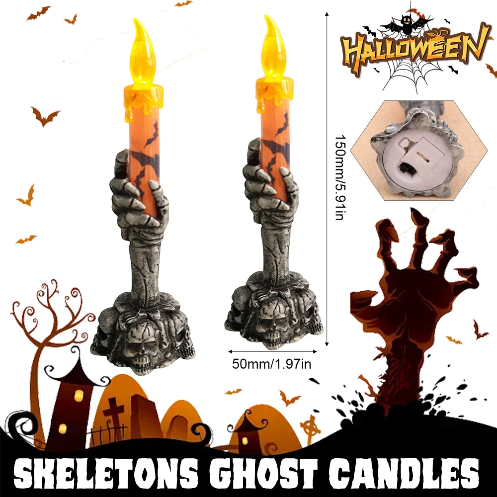 Skeletons-Ghost-Holding-Candles-Flameless-Scary-Candle-Lamp-Battery ...