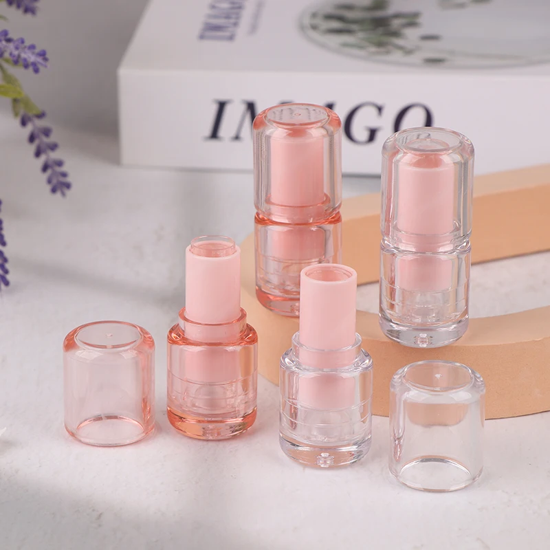 3.5ml Circular Semi Transparent Empty Lip Balm Tubes Lipstick Storage ...