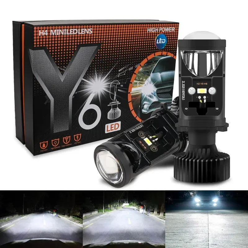 2PCS-Mini-Projector-Lens-H4-LED-Headlight-Kit-Left-Hand-Y6D-Lamp-with ...
