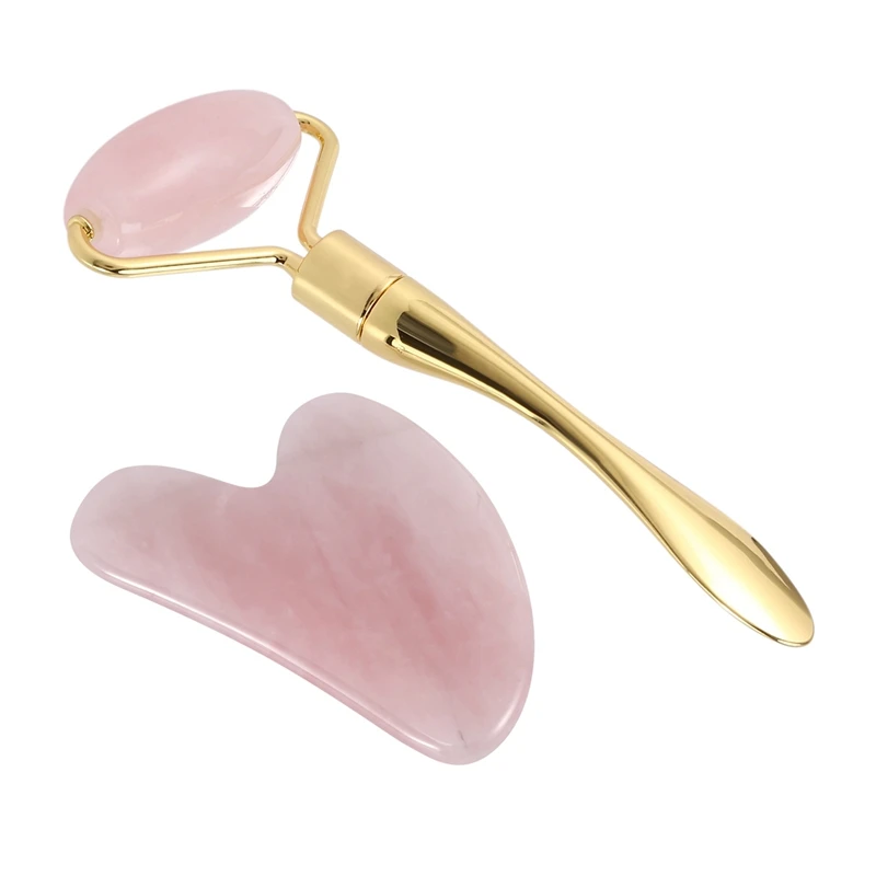 Pink Crystal Jade Roller Face Lift Massage Roller Eye Cream Applicator ...
