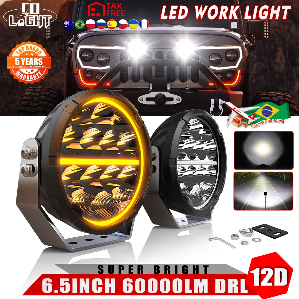CO-LIGHT-Round-LED-6-5-inch-Off-Road-Super-Bright-Driving-Lights ...