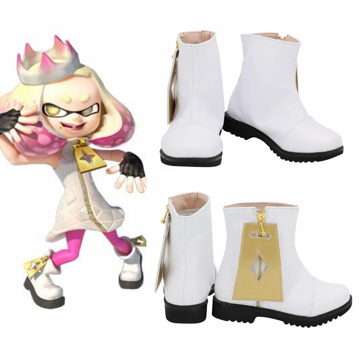 Splatoon 2 Off the Hook Pearl Cosplay Boots Shoes White Shoes Halloween ...