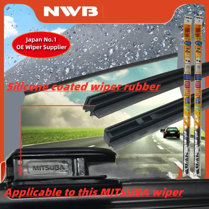 NWB silicone coated wiper rubber suitable for Nissan Infiniti Honda ...