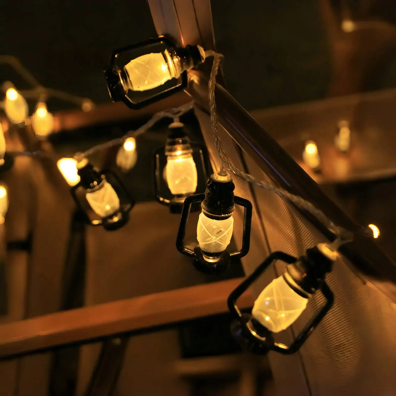 1-Set-Black-Oil-Lamp-String-Lights-2m-10-Lights-Battery-Powered-Fairy ...