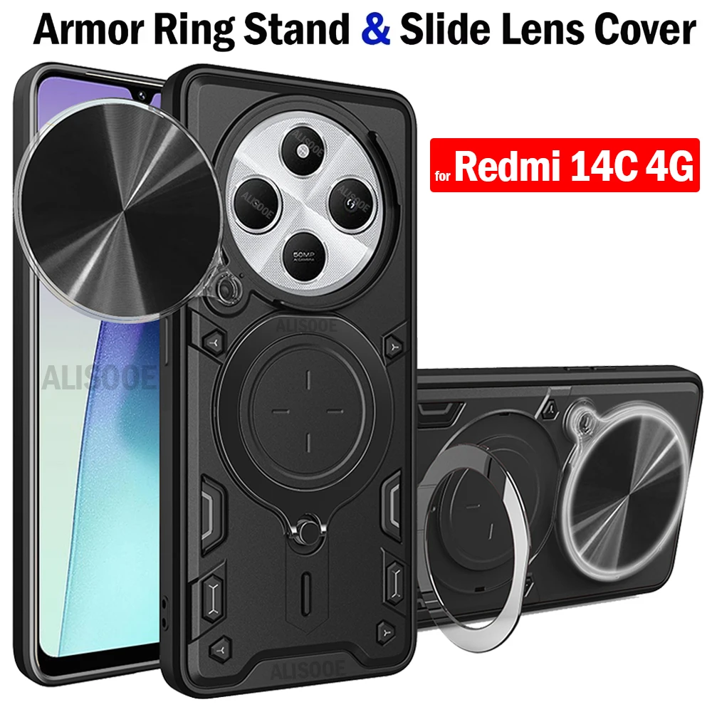 Slide-Camera-Funda-for-Redmi-14C-4G-Case-Armor-Slide-Lens-Magnetic-Ring ...