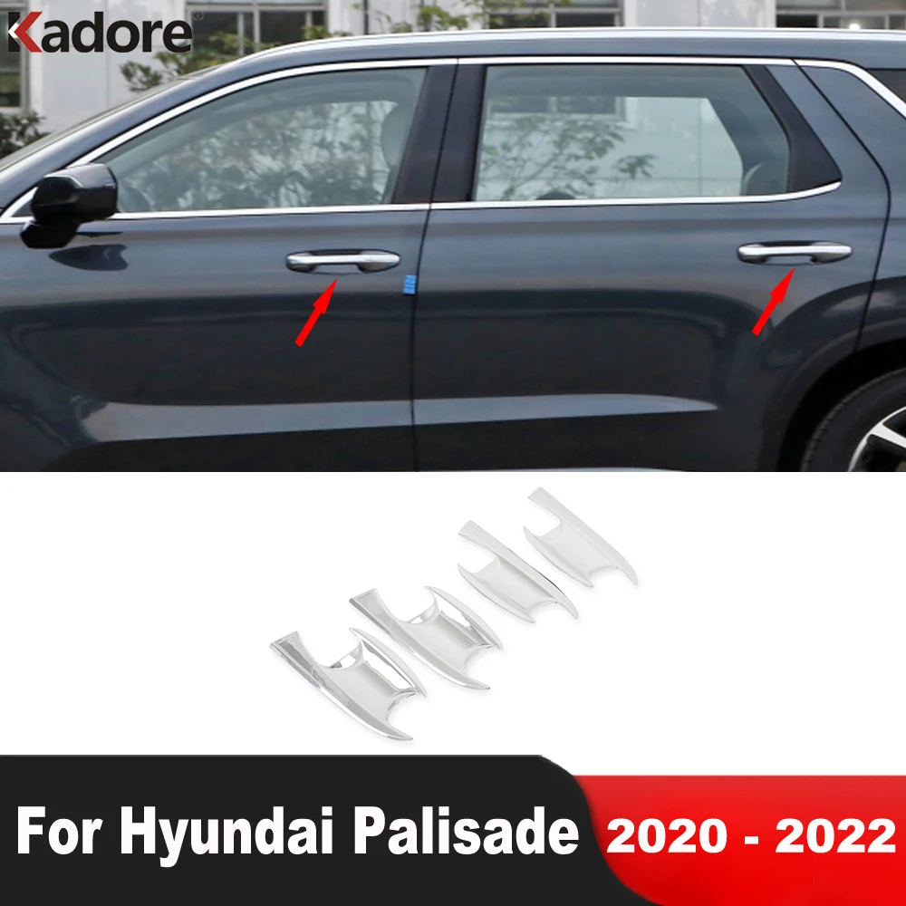 For-Hyundai-Palisade-2020-2021-2022-Chrome-Car-Side-Door-Handle-Bowl ...