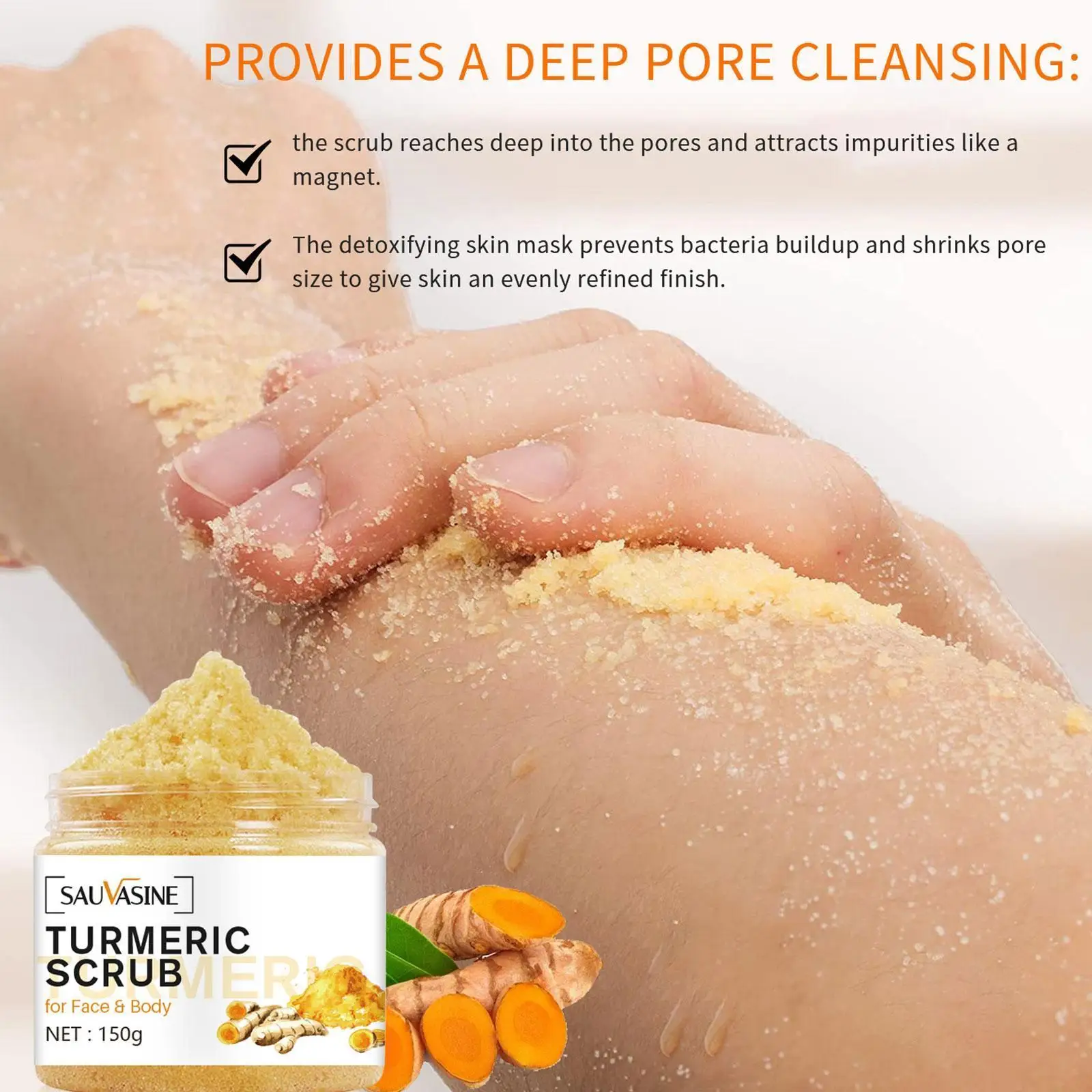 Turmeric-Face-Body-Scrub-Soften-Cutin-Brightening-Moisturizing-Sugar ...