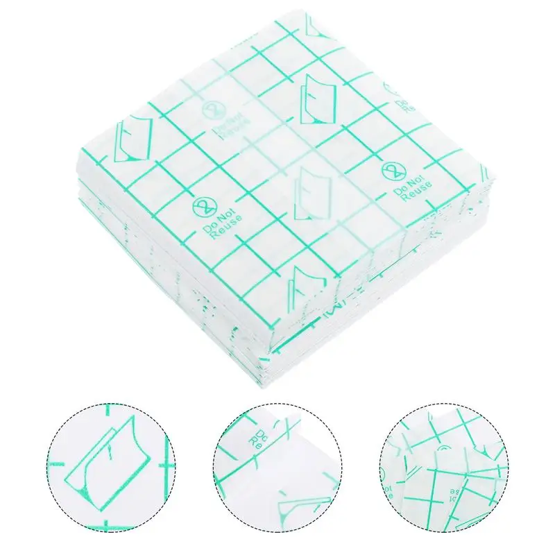 100pcs Disposable Makeup Hand Palettes PU Film Paper Makeup Color ...