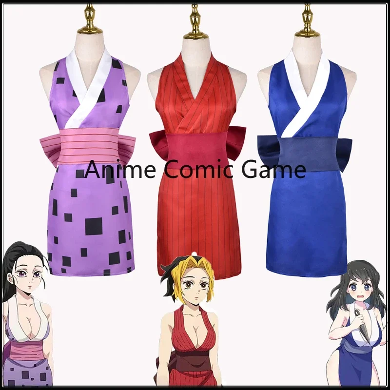 Makio-Suma-Hinatsuru-Tengen-Cosplay-Costume-Red-Blue-Purple-Skirt ...