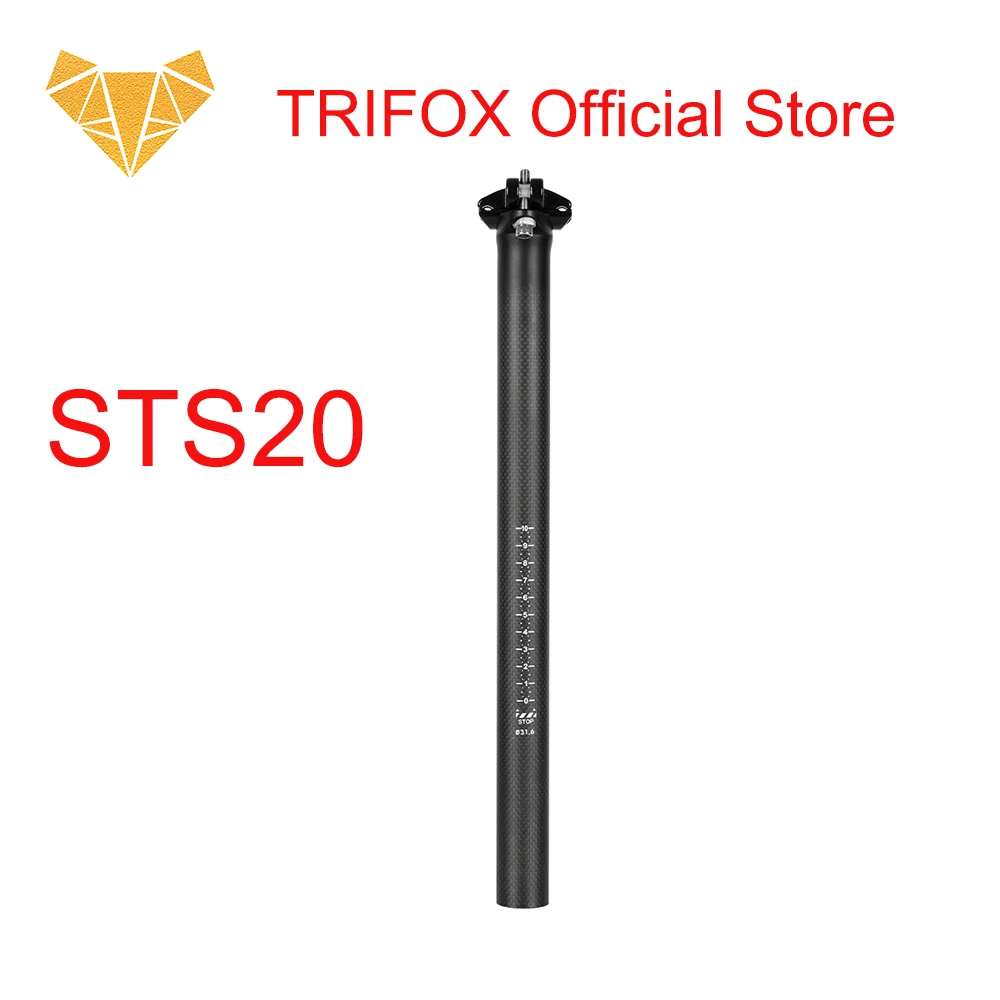 TRIFOX tija de sillín de carbono superligera STS20, T800 UD, mate, 3K ...